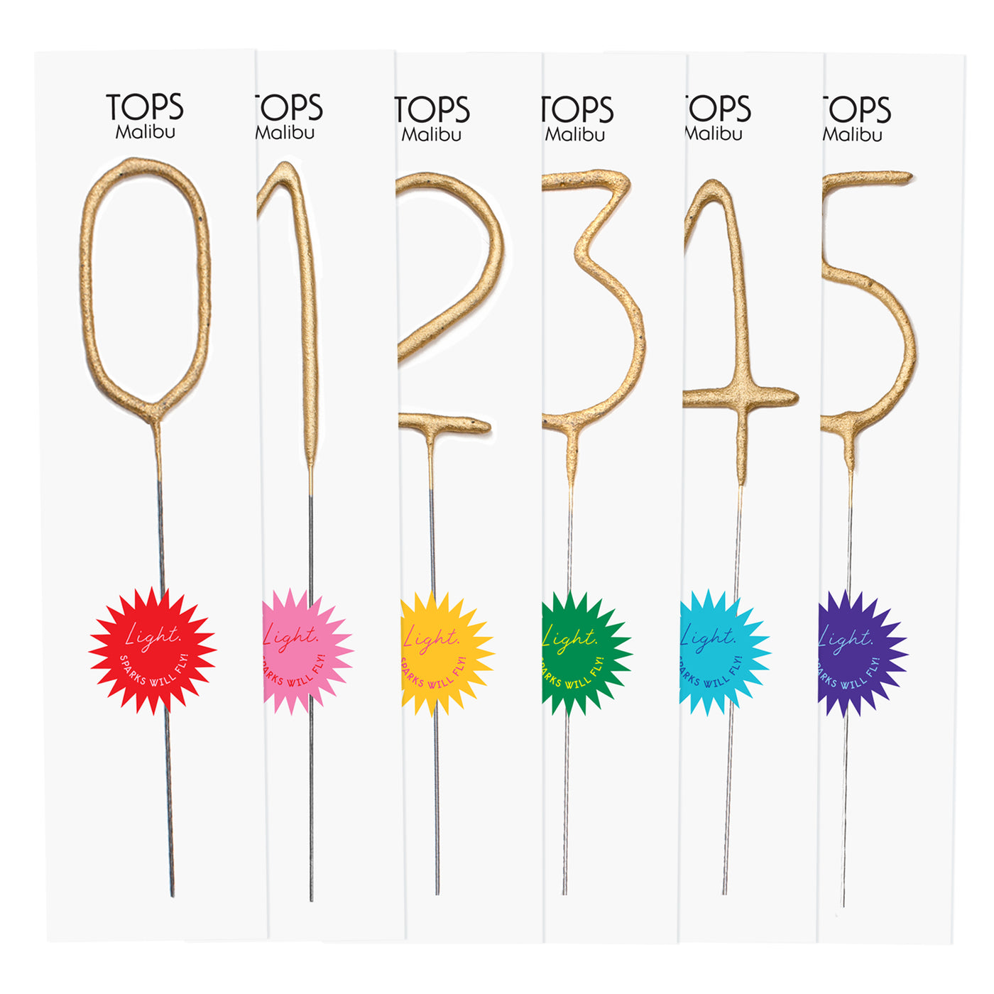 Golden Sparklers, Letter and Number Sparklers - TOPS Malibu